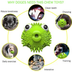 Dog Toy for Aggressive Chewers, Tough Natural Rubber Toys with Squeaker & Crinkle Paper, Durable Dog Toys for Small Medium Large Breed Dogs, Teeth Cleaning