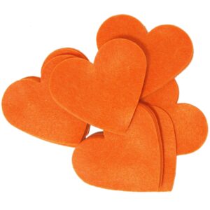 playfully ever after 2 inch felt hearts 45pc - orange