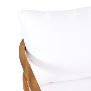 Christopher Knight Home Ellendale Club Chair, White + Teak