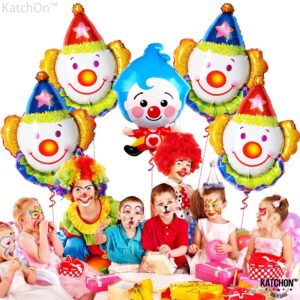 KatchOn, Giant 32 Inch Clown Balloons - Pack of 5 | Carnival Theme Party Decorations | Clown Head Balloon, Circus Theme Party Decorations | Carnival Decorations, Plim Plim Party Decorations