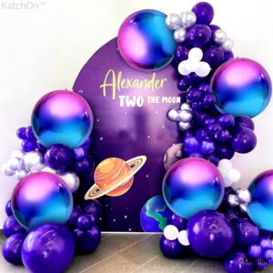 Katchon, Purple Galaxy Balloons - 22 Inch, Pack of 12 | Metallic Purple Balloons, Iridescent Balloons for Galaxy Party Decorations | Purple And Blue Balloons for Blue and Purple Party Decorations