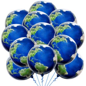 katchon, huge globe balloons set - 22 inch, pack of 12 | earth balloons | world balloons, earth day decorations | world map balloons, travel decorations | travel balloons, bon voyage party decorations