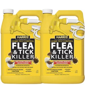 harris flea and tick killer, liquid spray with odorless and non-staining extended residual kill formula (2-pack, gallon)