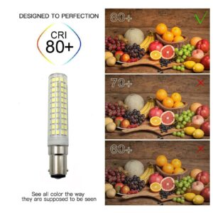 YDJoo 2 Pack BA15D LED Bulb Dimmable 12W LED Corn Light Bulbs 120W Halogen Replacement Daylight White 6000K BA15D Double Contact Bayonet Base for Celling Fans Sewing Machine