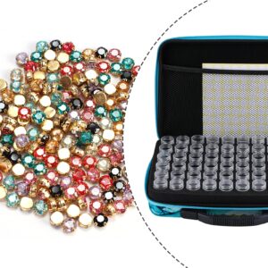 VTYHYJ 120 Bottles Diamond Art Storage Bag Organizer with Tools Diamond Painting Accsessories Carrying Case for Dots, Tools, Rhinestones, Nail Art, for Storage and Travel (Light Green)