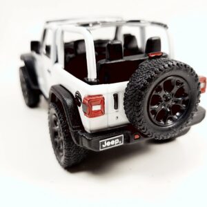 Kinsmart Wrangler Rubicon 2018 Eggshell White Open Top Convertible 1/34 Scale Diecast Car