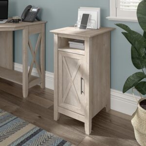 Bush Furniture Key West Small Storage Cabinet with Door in Washed Gray