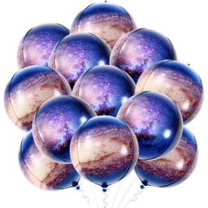 katchon, galaxy balloons for galaxy decorations - 22 inch, pack of 12 | space balloons for galaxy birthday party decorations, space decorations | planet balloons, two the moon birthday decorations