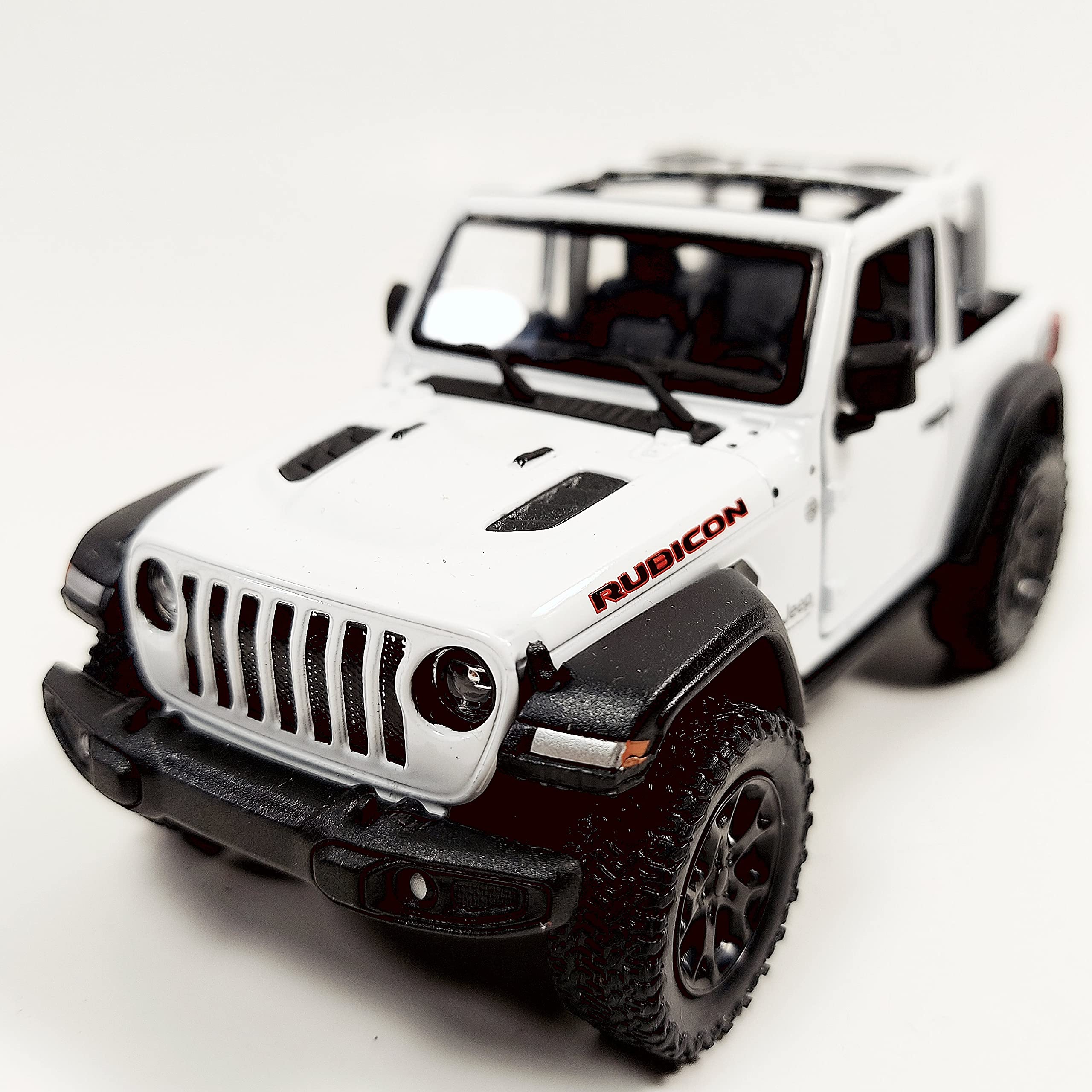 Kinsmart Wrangler Rubicon 2018 Eggshell White Open Top Convertible 1/34 Scale Diecast Car