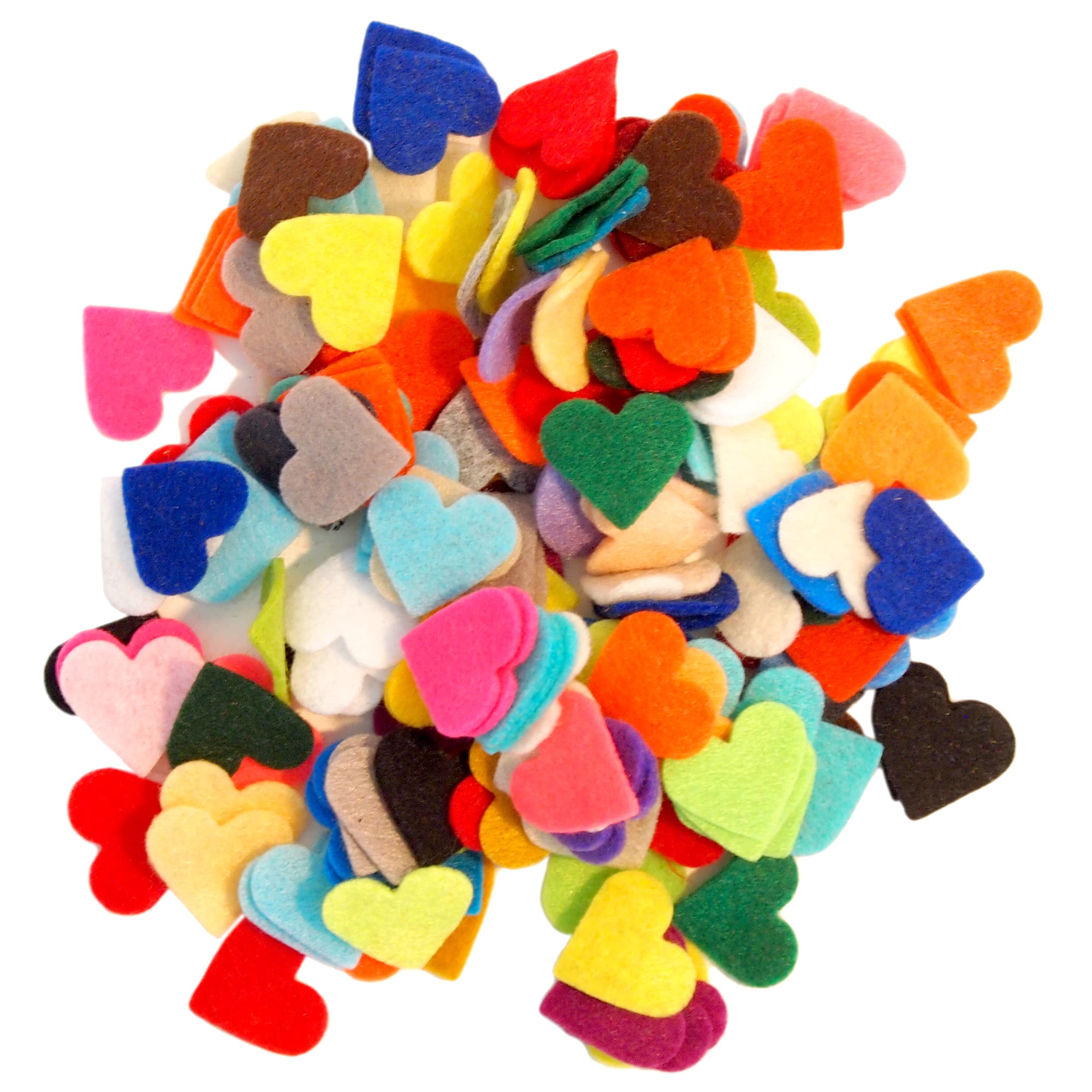 Playfully Ever After 3 inch Stiff Felt Hearts 58pc - Mix Color Pack