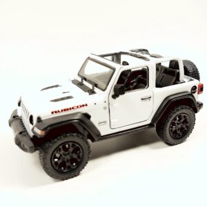 kinsmart wrangler rubicon 2018 eggshell white open top convertible 1/34 scale diecast car