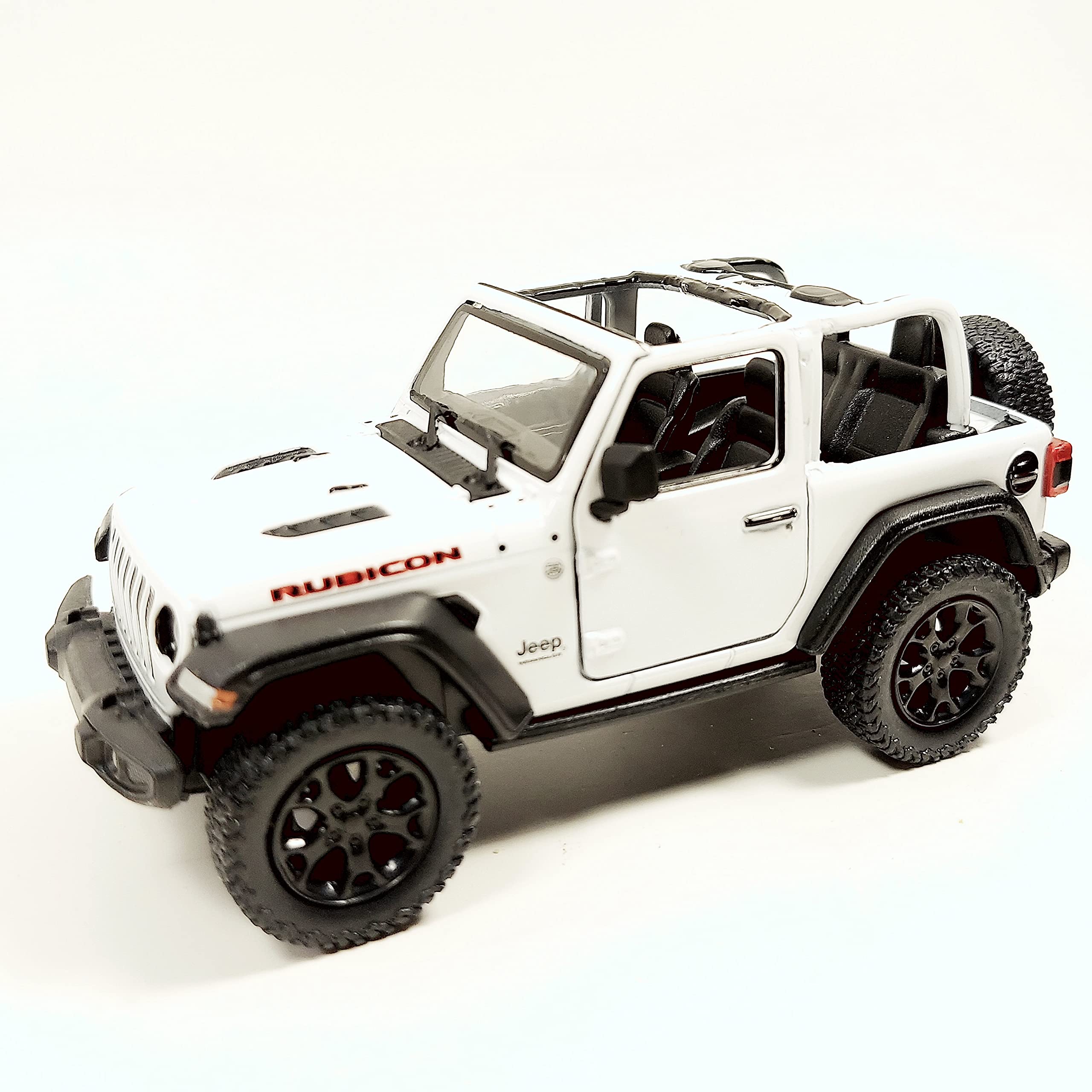 Kinsmart Wrangler Rubicon 2018 Eggshell White Open Top Convertible 1/34 Scale Diecast Car