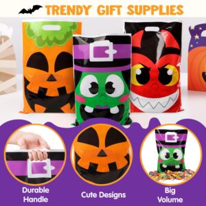 JOYIN 72 Pcs Halloween Bags, Plastic Goodie Bags in 6 Designs for Halloween Candy Trick or Treating Party Favors, Halloween Trick-or-Treat Snacks Party Supplies Classroom Prizes