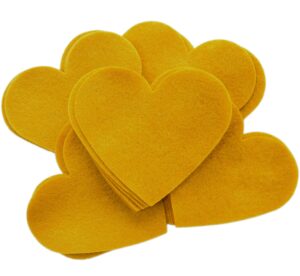 playfully ever after 2 inch felt hearts 45pc - mustard