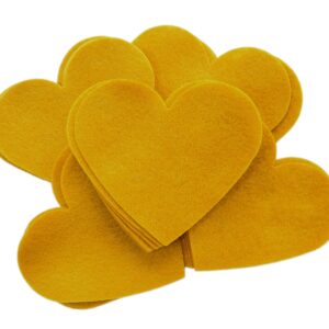 Playfully Ever After 2 inch Felt Hearts 45pc - Mustard