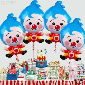 KatchOn, Big Plim Plim Balloons - 24 Inch, Pack of 4 | Clown Balloons for Plim Plim Party Decorations | Plim Plim Birthday Party Supplies | Plim Plim Balloon Foil for Circus Theme Party Decorations