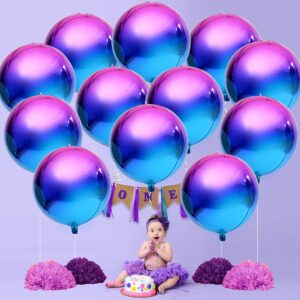 Katchon, Purple Galaxy Balloons - 22 Inch, Pack of 12 | Metallic Purple Balloons, Iridescent Balloons for Galaxy Party Decorations | Purple And Blue Balloons for Blue and Purple Party Decorations