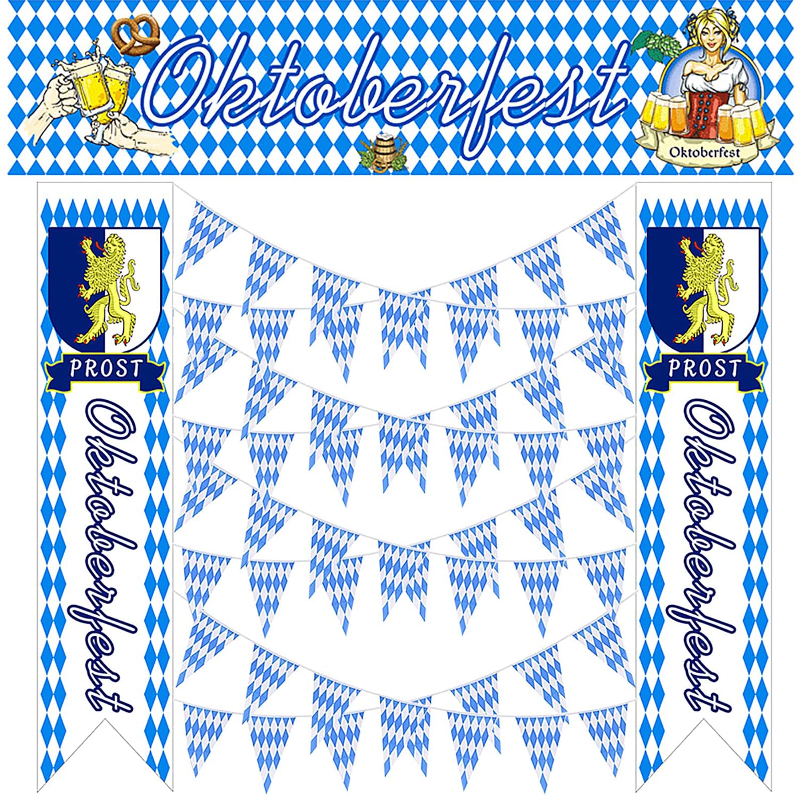 Oktoberfest Decorations Kit German Party Supplies Bavarian Beer Party Decor Banners Flag Germany