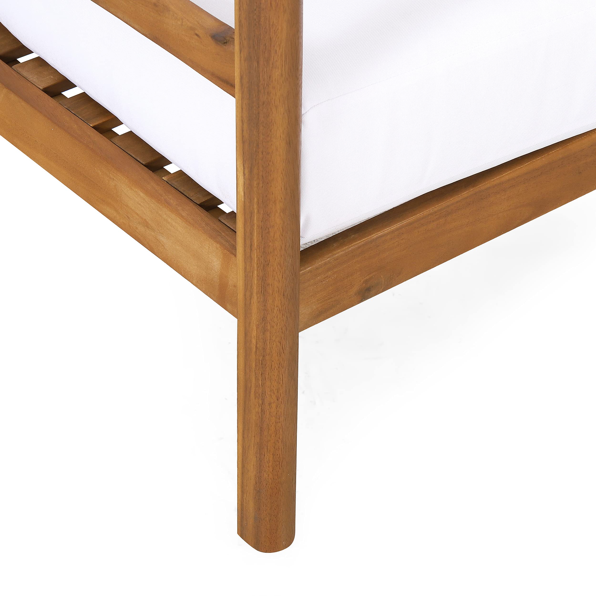 Christopher Knight Home Ellendale Club Chair, White + Teak