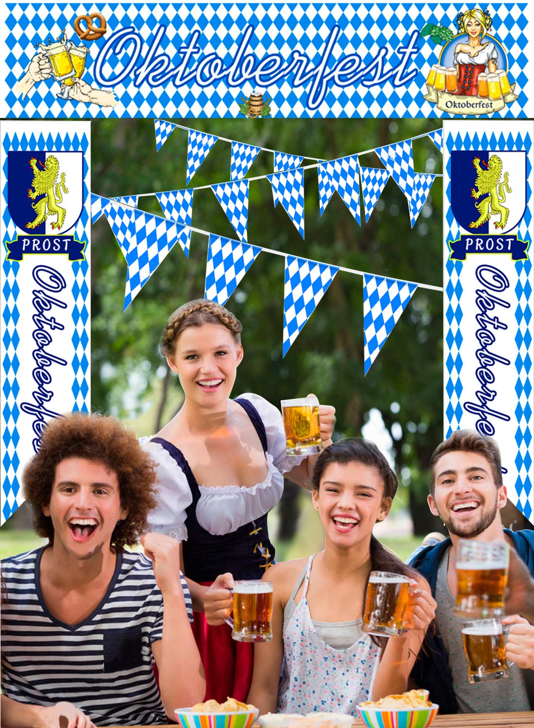 Oktoberfest Decorations Kit German Party Supplies Bavarian Beer Party Decor Banners Flag Germany