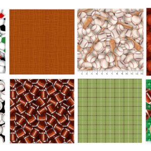 Sports 8-Piece Cotton Fabric Fat Quarter Bundle