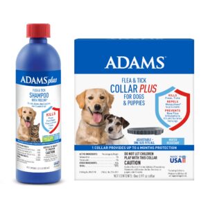 adams plus shampoo 12 oz. + flea & tick collar