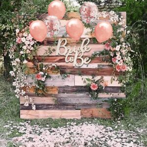 Bridal Shower Decorations Bride to Be Sign for Batcholette Party Supplies,Bride Wood Sign Photo Booth Props and Rose Gold Balloons for Wedding Party Decorations