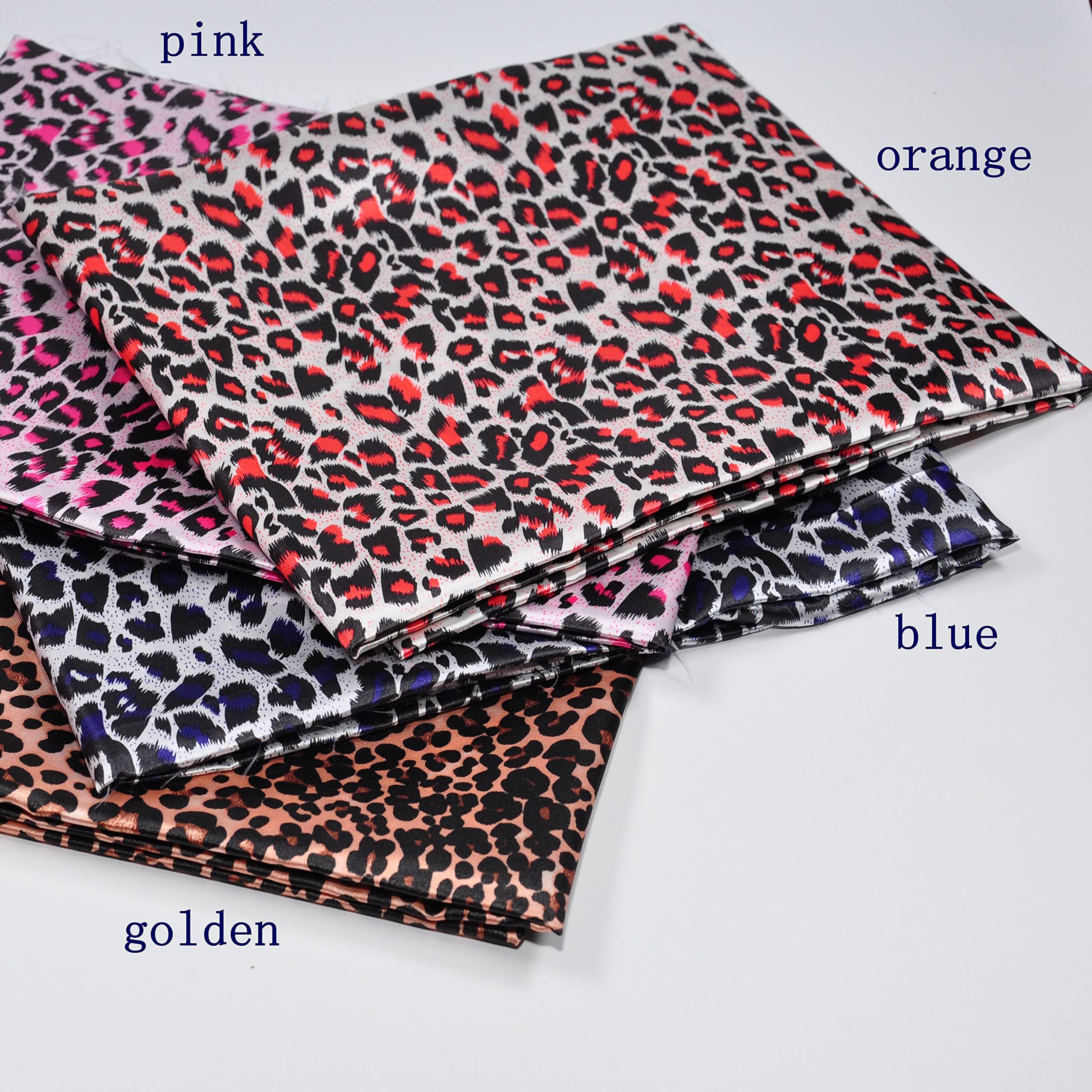 Yutone 59" Wide Satin Fabric, Leopard Skin Animal Print Design Creative Contemporary Artwork, 100% Polyester by Two Yards(Pink)