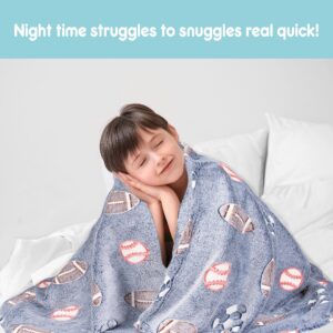 Glow in The Dark Blanket, Super Soft Blankets and Throws to Build Night Routine for Kids, Sports Designed Kids Blanket That Doesn't Pill, Fray, or Fade, Comfortable Toddler Blanket for Boys and Girls