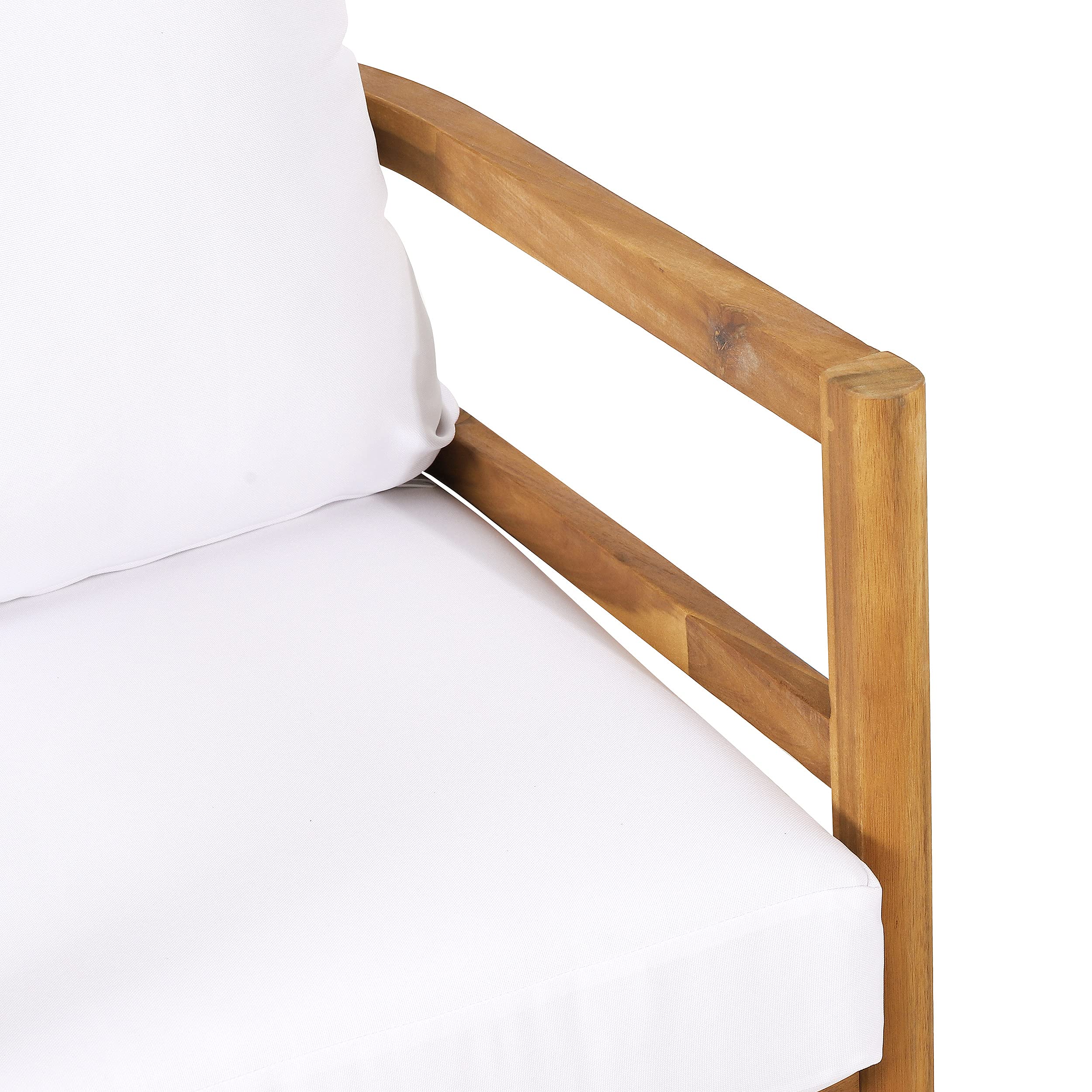 Christopher Knight Home Ellendale Club Chair, White + Teak