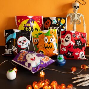 JOYIN 96 Halloween Drawstring Treat Bags 6"x6" Halloween Goody Bags for Kids' Trick or Treat Goodie Bags Classroom Halloween Party Favor Supplies