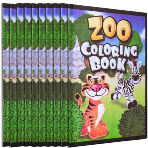 zoo animal coloring books - bulk pack of 24, 9"x11" animal party favor books for kids with jungle safari animals and activity sheets for goodie bags, classrooms and themed birthday supplies