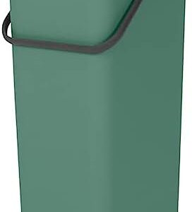 Brabantia Sort & Go Kitchen Recycling/Garbage Trash Can (10.6 Gal/Fir Green) Large Refuse Organiser with Handle & Removable Lid, Easy Clean, PerfectFit Bags Included