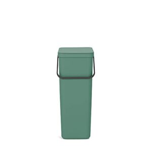 Brabantia Sort & Go Kitchen Recycling/Garbage Trash Can (10.6 Gal/Fir Green) Large Refuse Organiser with Handle & Removable Lid, Easy Clean, PerfectFit Bags Included