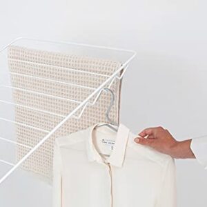 Brabantia HangOn Laundry Drying Rack (82ft / Fresh White) Compact, Foldaway, Adjustable Indoor Stainless Steel Clothes Horse