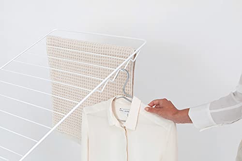 Brabantia HangOn Laundry Drying Rack (82ft / Fresh White) Compact, Foldaway, Adjustable Indoor Stainless Steel Clothes Horse