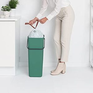 Brabantia Sort & Go Kitchen Recycling/Garbage Trash Can (10.6 Gal/Fir Green) Large Refuse Organiser with Handle & Removable Lid, Easy Clean, PerfectFit Bags Included