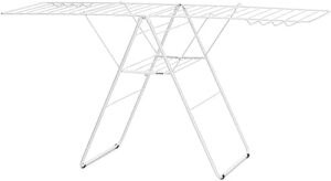 brabantia hangon laundry drying rack (82ft / fresh white) compact, foldaway, adjustable indoor stainless steel clothes horse