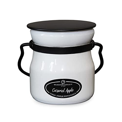 Milkhouse Candle Company, Creamery Glow Collection Scented Soy Candle: Cream Jar Candle, Caramel Apple, 5-Ounce