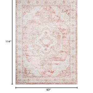 Livabliss Bilal Vintage Medallion Area Rug, 7'9" x 9'6", Rose