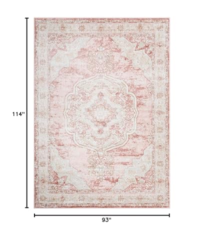 Livabliss Bilal Vintage Medallion Area Rug, 7'9" x 9'6", Rose