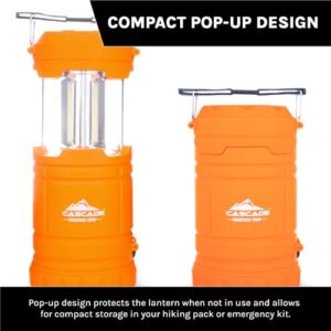 Cascade Mountain Tech Pop-Up LED Camping Flashlight Lantern - 2 Pack,Orange