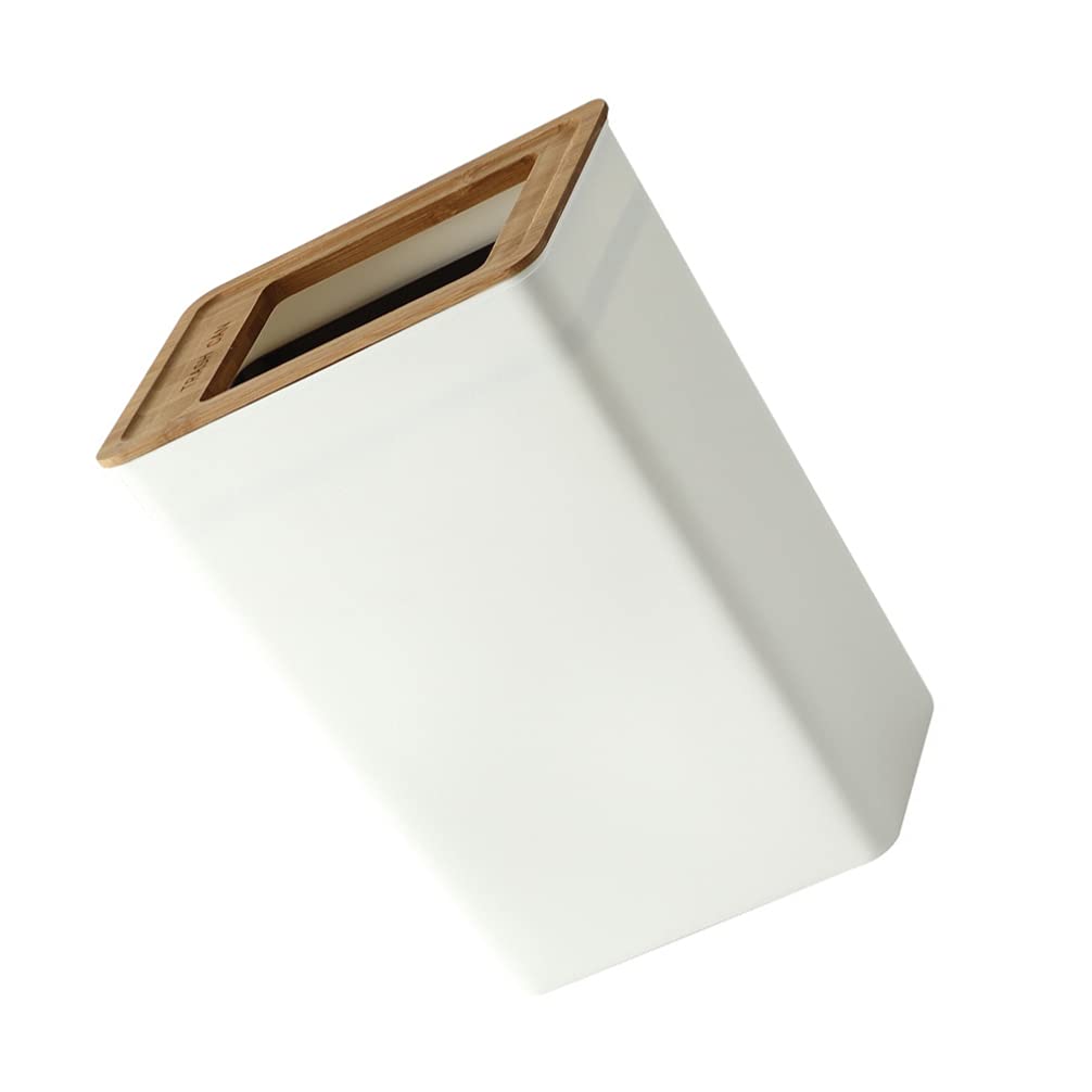 DOITOOL Large Trash Can White Bathroom Trash Can Minimalist Modern Style Garbage Can with Lid Bathroom Waste Container Dog Proofed Trash Can