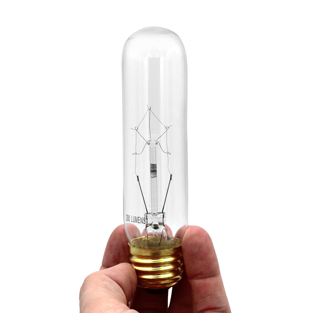 lumenivo Piano Light Bulb 40 watt 120 Volts 一 40T10/CL Light Bulb Display Replacement 一 T10 Bulb Medium Base (E26) 一 280 Lumen Clear Incandescent Bulb for Illuminated Display Units 一 2 Pack