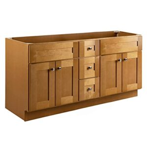 design house brookings 60 inch bathroom vanity, ready to assemble, modern birch, 599019-mbh