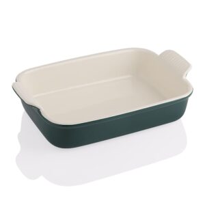 sweejar ceramic baking dish, casserole dish for oven, 9x13 inch rectangular lasagna pan deep, bakeware with handles for cooking, dinner, kitchen, banquet and daily use (jade)