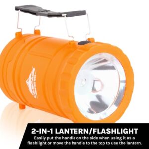 Cascade Mountain Tech Pop-Up LED Camping Flashlight Lantern - 2 Pack,Orange