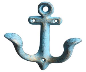 zmgmsmh vintage nautical anchor wall hooks rustic cabin themed anchor design wall hooks towel hooks beach bag hooks rack, decorative wall mounted antique metal home (1 piece)