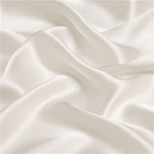 yjkis 44" 100% pure silk fabric natural white charmeuse fabric by the yard for sewing clothes diy crafts, natural white