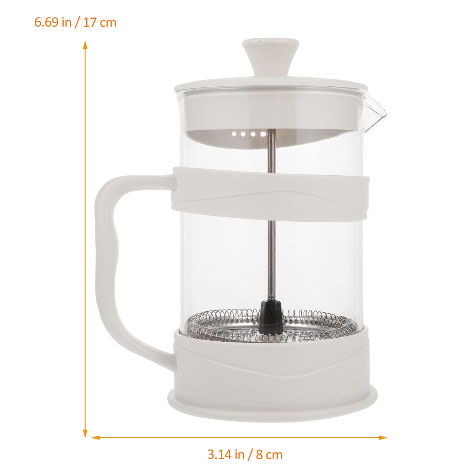 DOITOOL Coffee Pot Coffee Machine Maker Pitchers Press Tea Filter Glass Beverage Glass Coffee Tea Maker Espresso Cold Water Large Glass Pitcher Kettle Travel Concentrate White Plastic